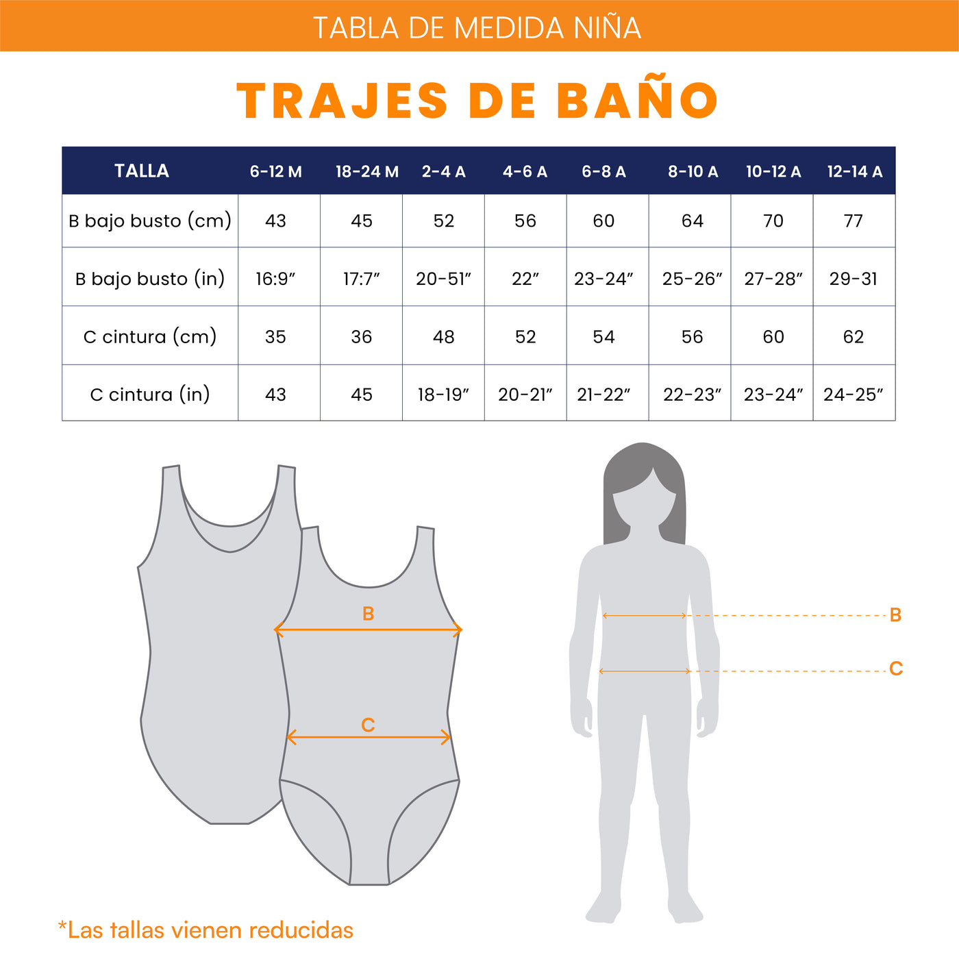 Traje de Baño Niña Op - Tropicana Color - 6 Meses a 14 Años | 98 Coast Av